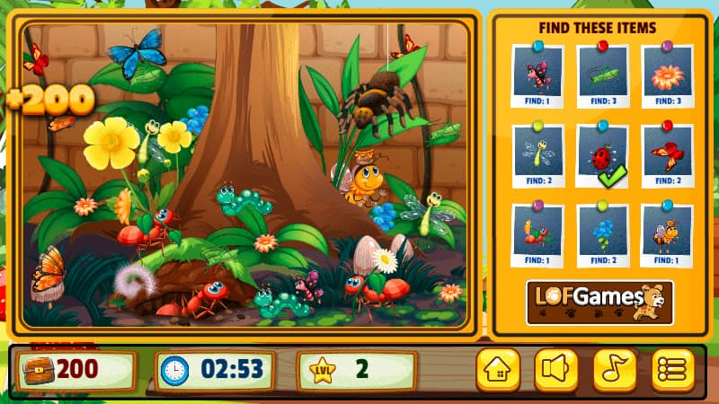 Hidden Objects Insects - Gratis Online Spel | FunnyGames