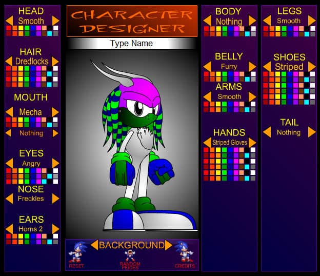 Sonic the Hedgehog: Character Designer - Spel | FunnyGames